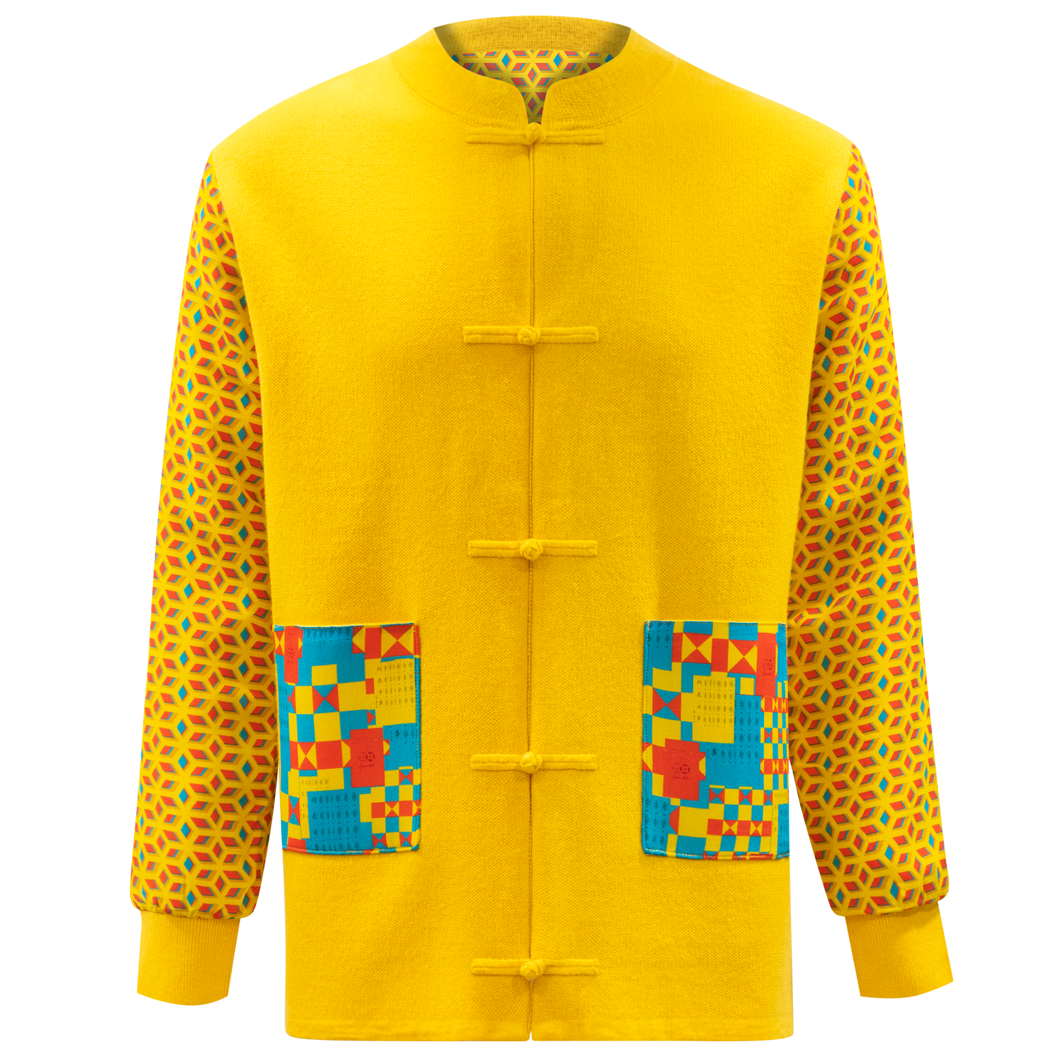 【ANTIQUITY WINDOW】Yellow Knit Modern Tang Jacket / Kung-Fu Jacket (Reg ...