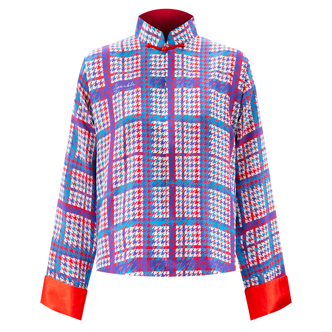 【HOUNDSTOOTH BABE】100% Silk Mini Tang Jacket - 型格唐裝/新派功夫衫 – SPARKLE ...